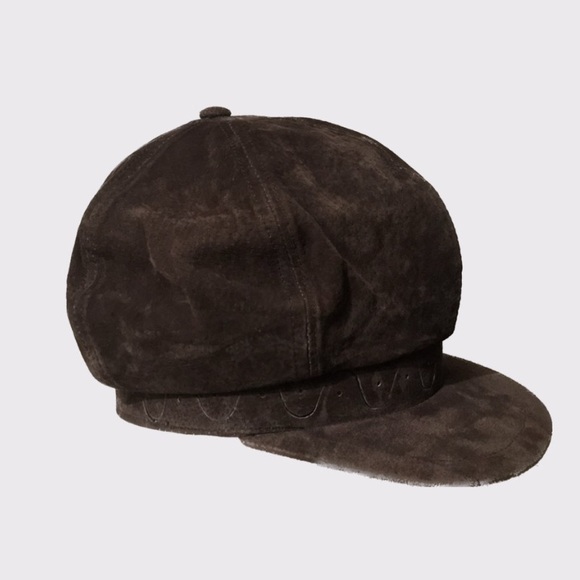 PIGSUEDE | Accessories | Vintage Suede Messenger Cap Newsboy Cap Brown ...